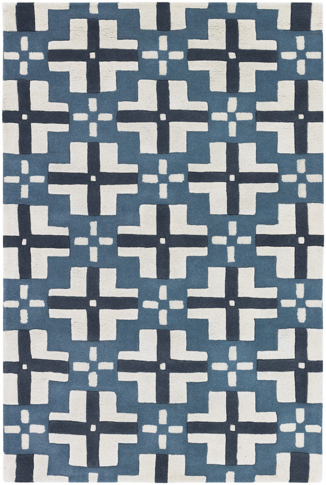 Zoomie Kids Garwood Blue/Ivory Rug | Wayfair