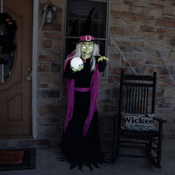 Haunted Hill Farm 6-Ft. Tall Fortune Teller Witch, Plug-In Motion ...