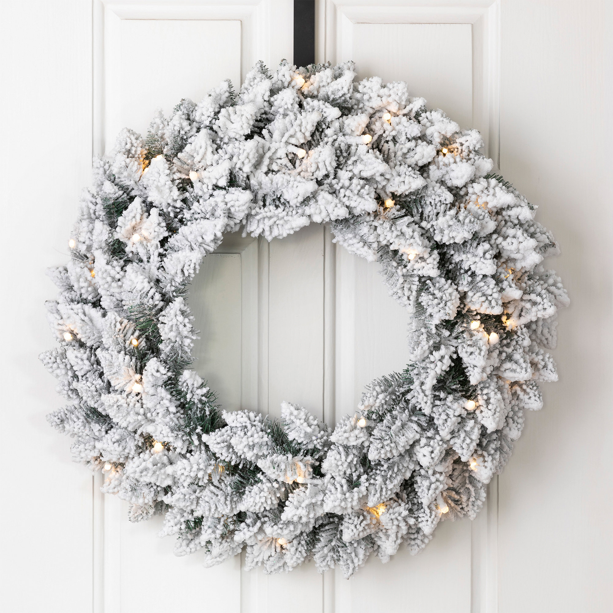 The Holiday Aisle® 3-Piece Flocked Christmas Wreath and Garland Set ...