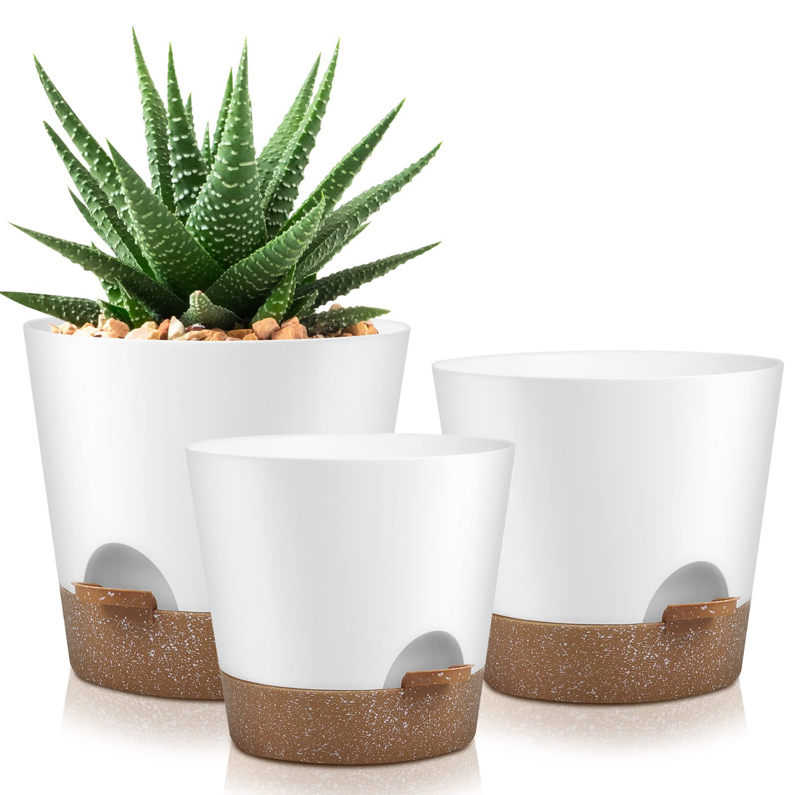 George Oliver Indoor Outdoor Plant Pots- Self Watering Planters with ...