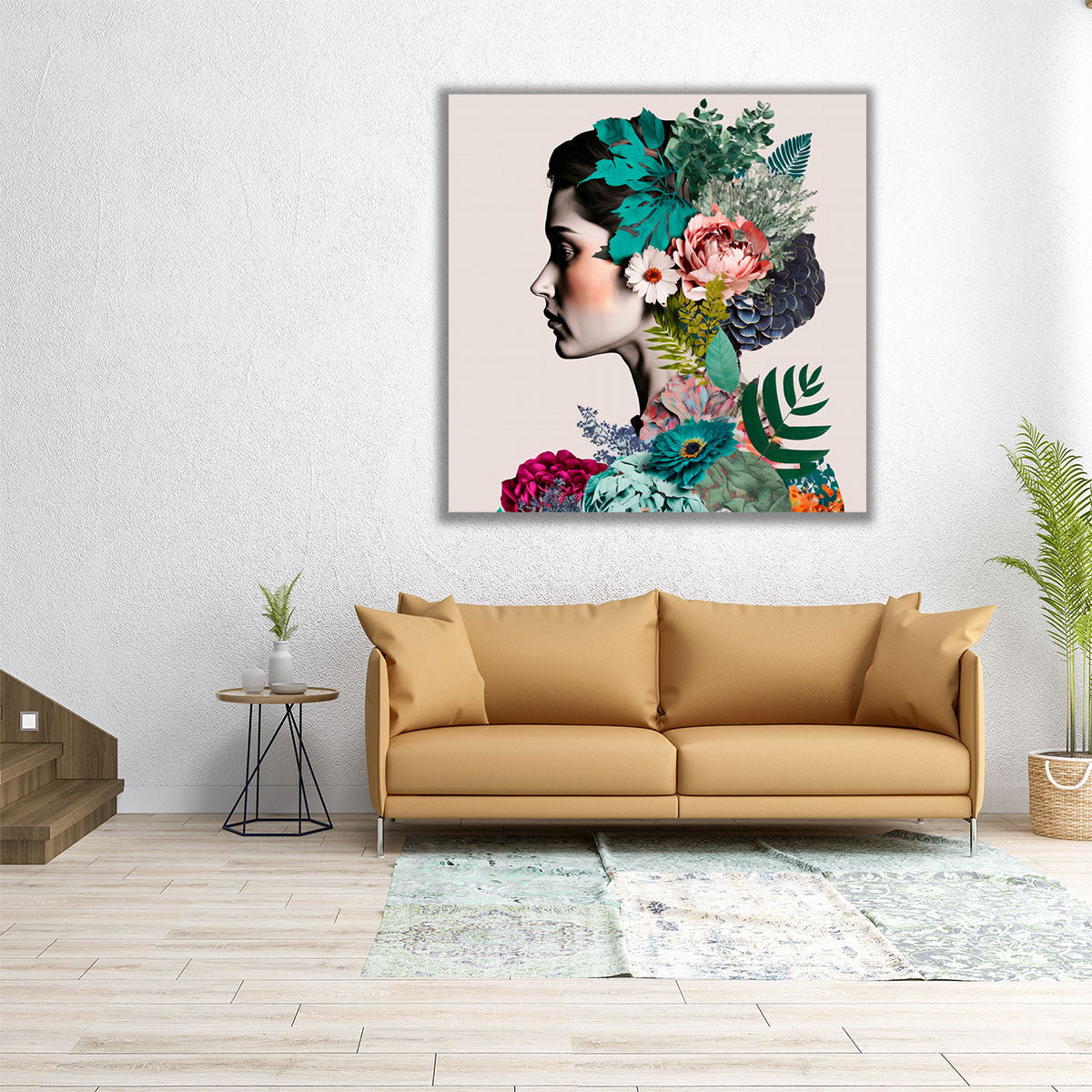 Mercer41 Floral Profile - Canvas Print Wall Art | Wayfair