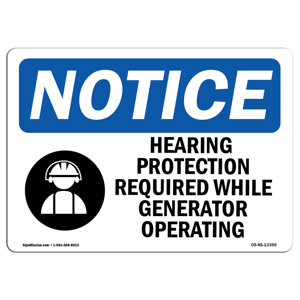 SignMission Osha Notice Hearing Protection Required Sign with Symbol ...
