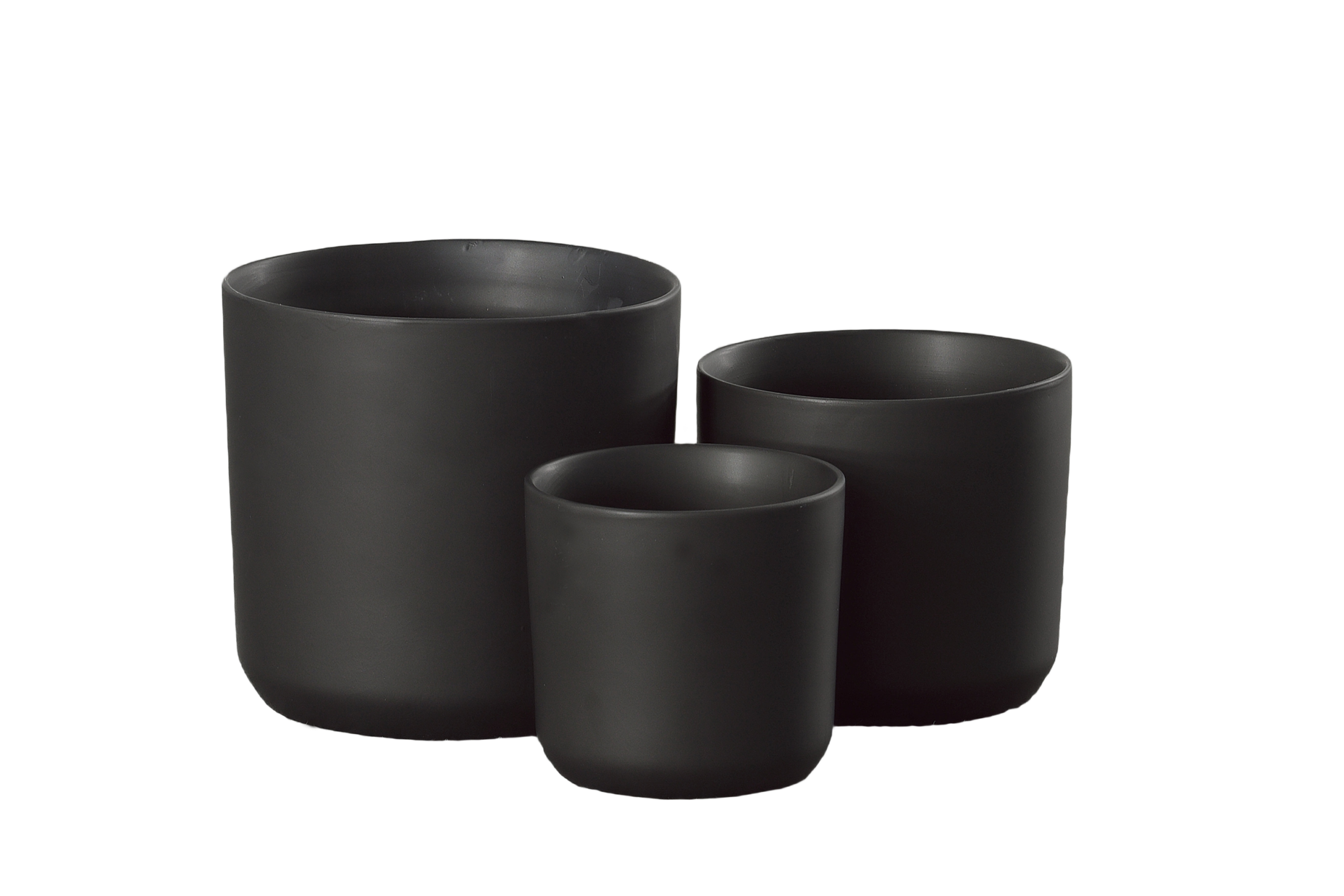 Wrought Studio™ Ceramic Round Pot Matte Finish Black | Wayfair
