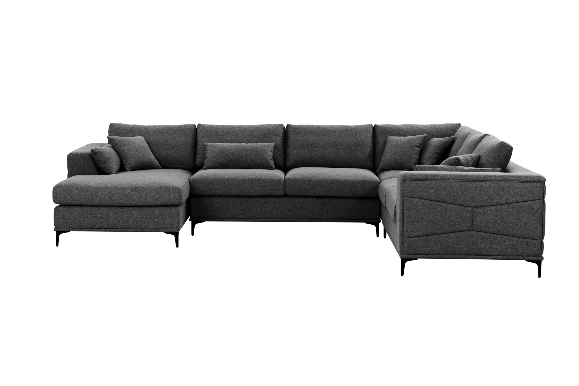 Angel Queen Large Sectional Sofa With Tufted Pattern On Outer Armrest ...