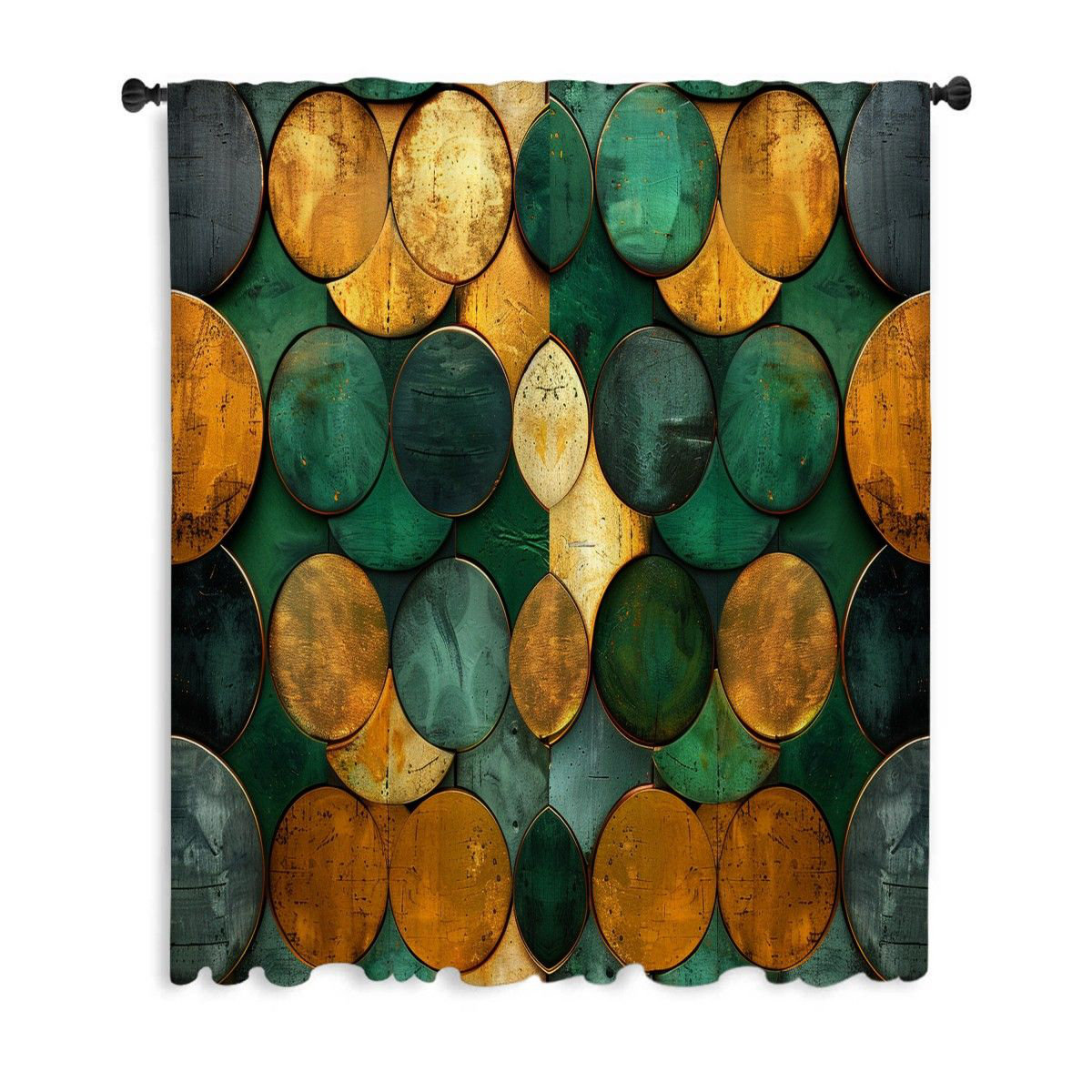 VisionDecor Circle Array Window Curtains, Visual Art Blockout & Sheer ...