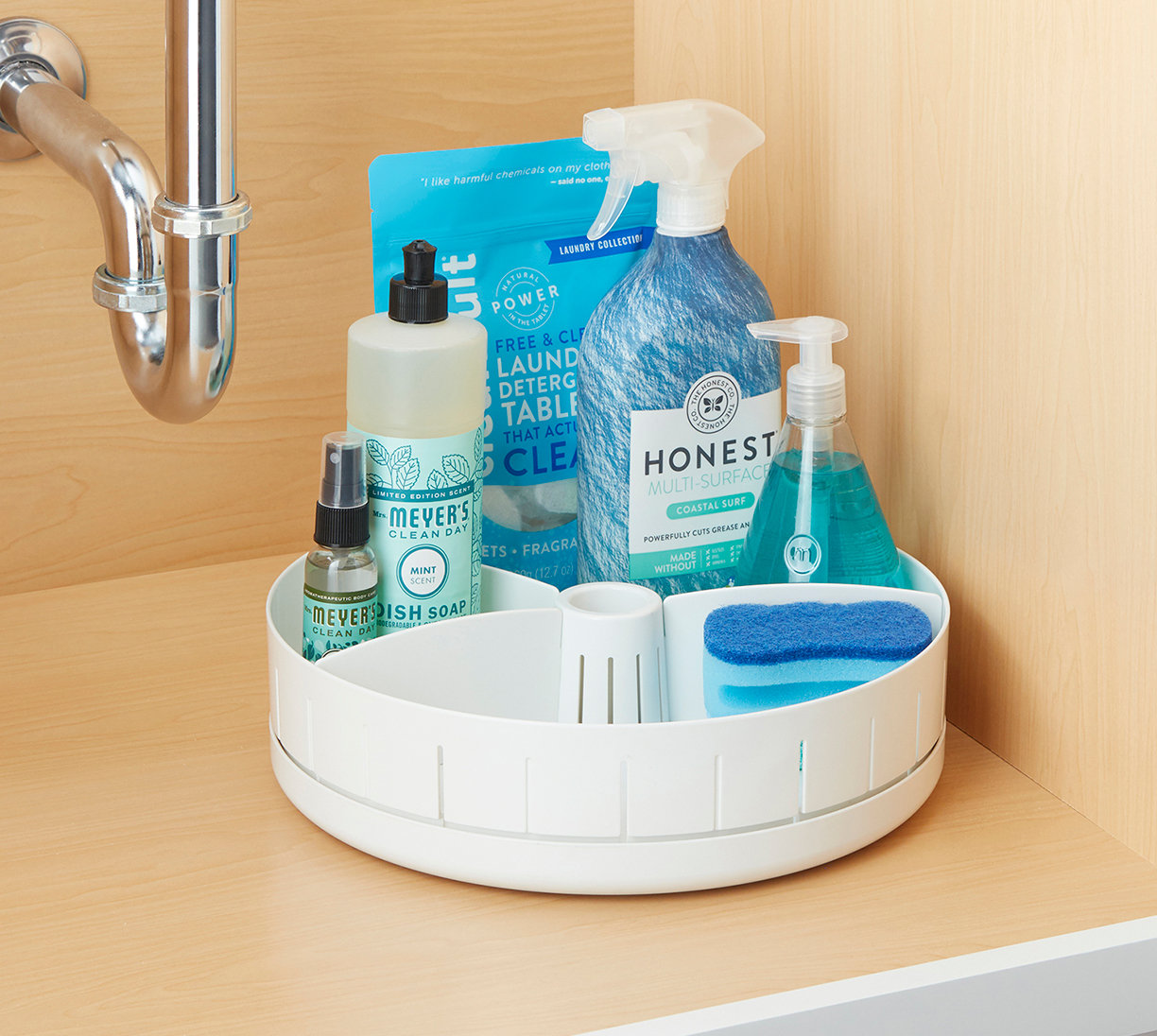 YouCopia® SinkSuite® Under Sink Turntable with Adjustable Dividers ...