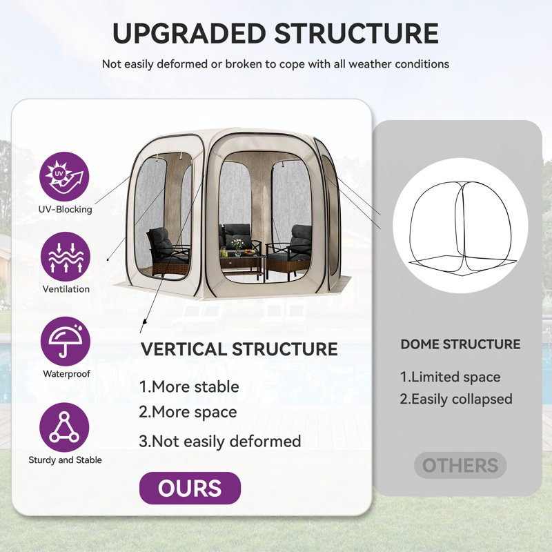 Balconera Instant Pop-Up Tent, Outdoor Bubble Tent, Portable Screen ...