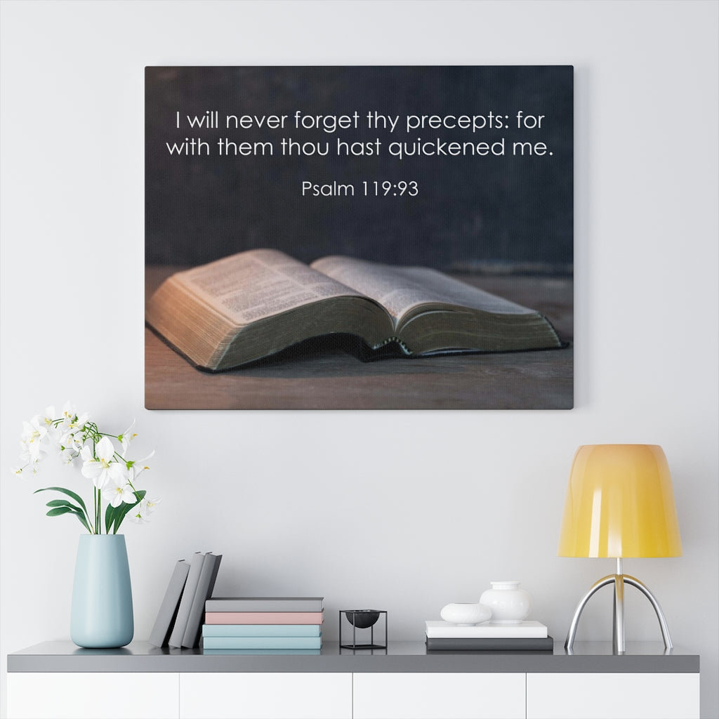 Trinx Bible Verse Canvas Never Forget Thy Precepts Psalm 119 93