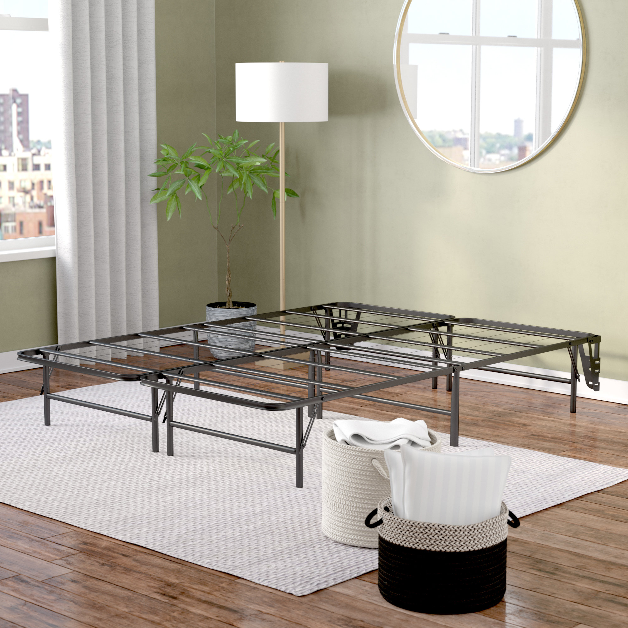 Alwyn Home Blanca Folding Metal Frame Platform Bed & Reviews | Wayfair