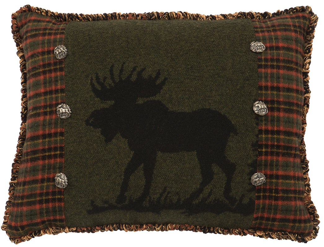 Wooded River Moose Wool Throw Pillow | Wayfair