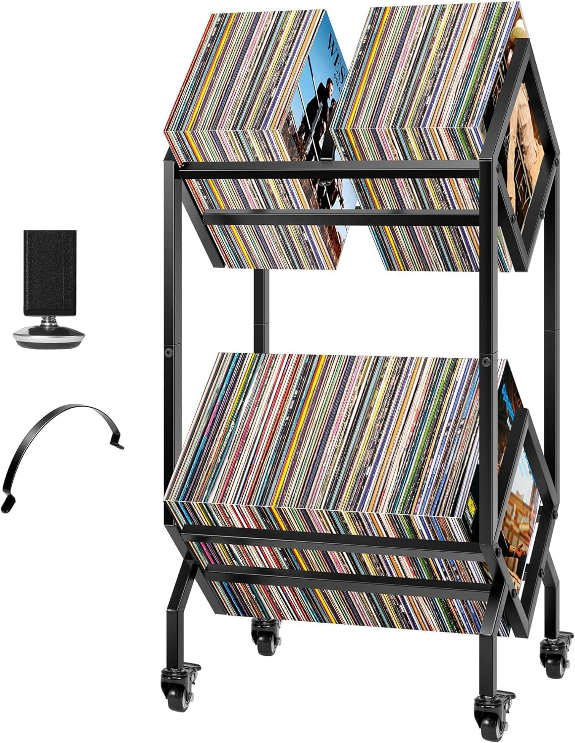 17 Stories 34.3'' H 2 Tier Vinyl Record Storage Rack & Reviews ...