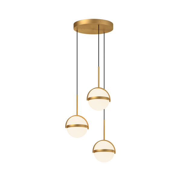 Alora Lighting Globo 3 - Light Brushed Gold LED Cluster Pendant | Wayfair