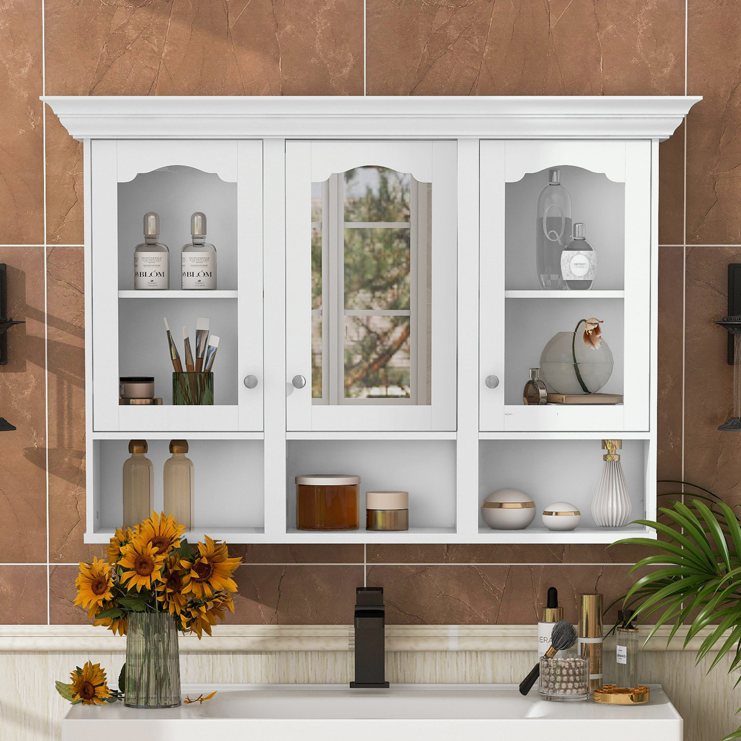 Red Barrel Studio® Wall Mounted Bathroom Cabinet with Mirror, 3 ...