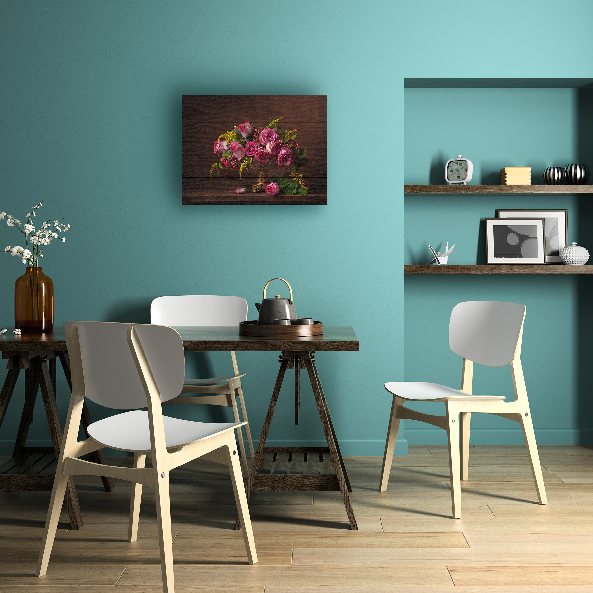 Ophelia & Co. Alina Lankina Still Life With Roses Wood Slat Art | Wayfair