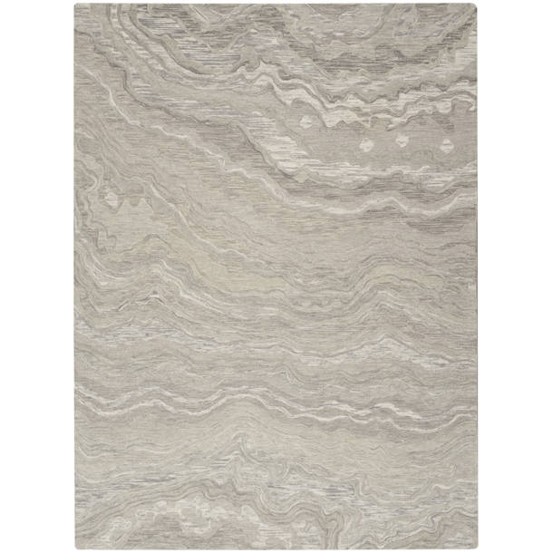 Wrought Studio Inaki Hand Tufted Wool Abstract Rug & Reviews | Wayfair