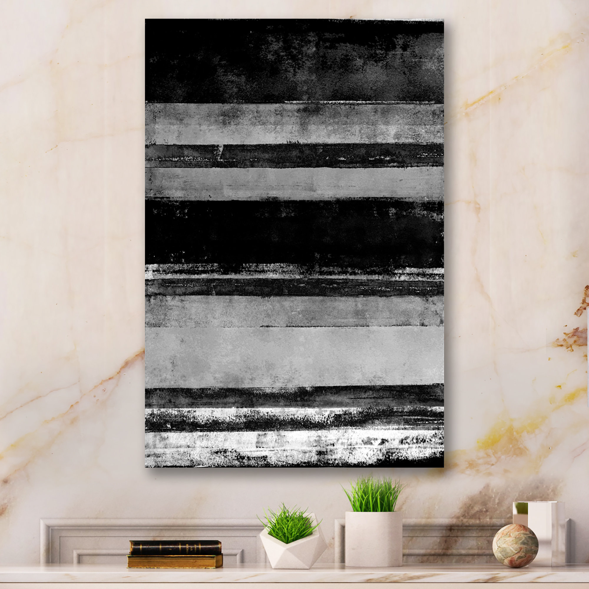 17 Stories Black And White Abstract Bands II - Modern & Contemporary ...