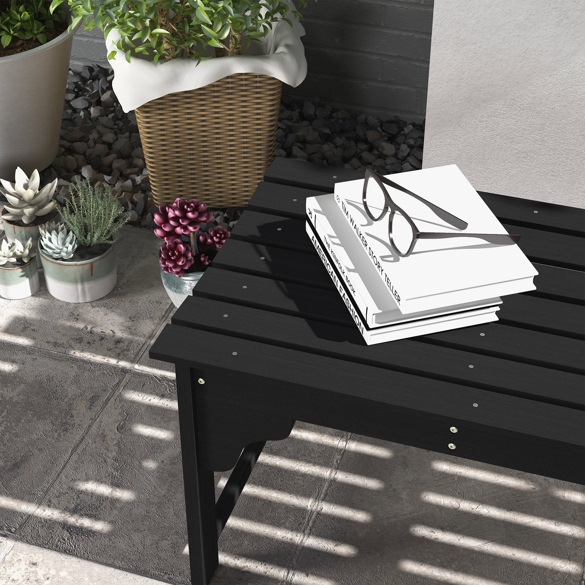 Winston Porter Outsunny Wooden Garden Bench, Outdoor Park Bench With ...