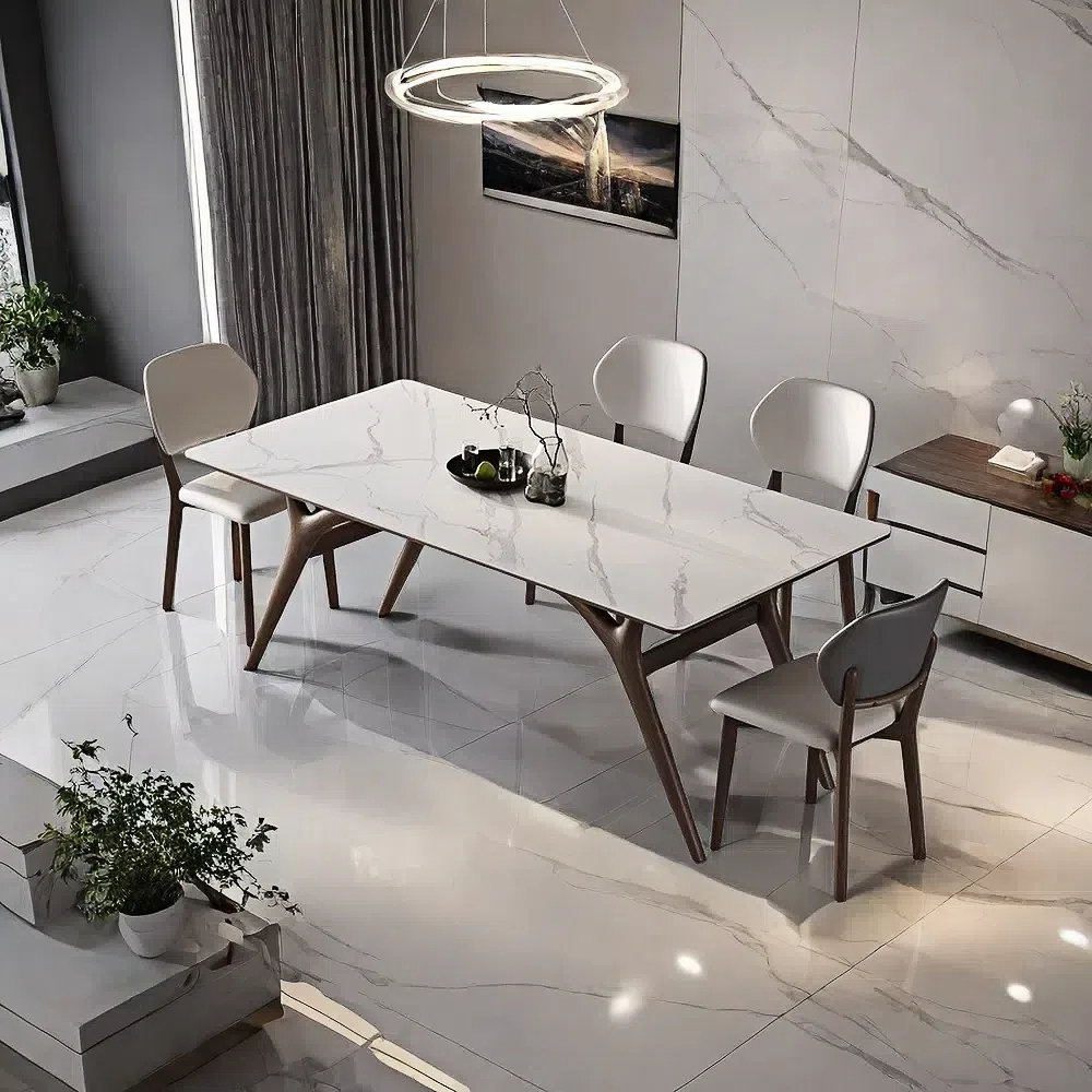 dujinlong home Simple home rock plate dining table and chair set | Wayfair