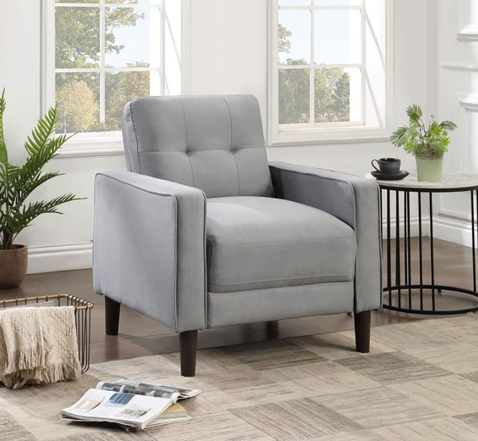 Cozzy Design Laired Track Arms Tufted Chair - Wayfair Canada