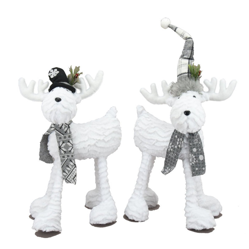 The Holiday Aisle® Set Of 2 Assorted Standing Moose Figurine | Wayfair
