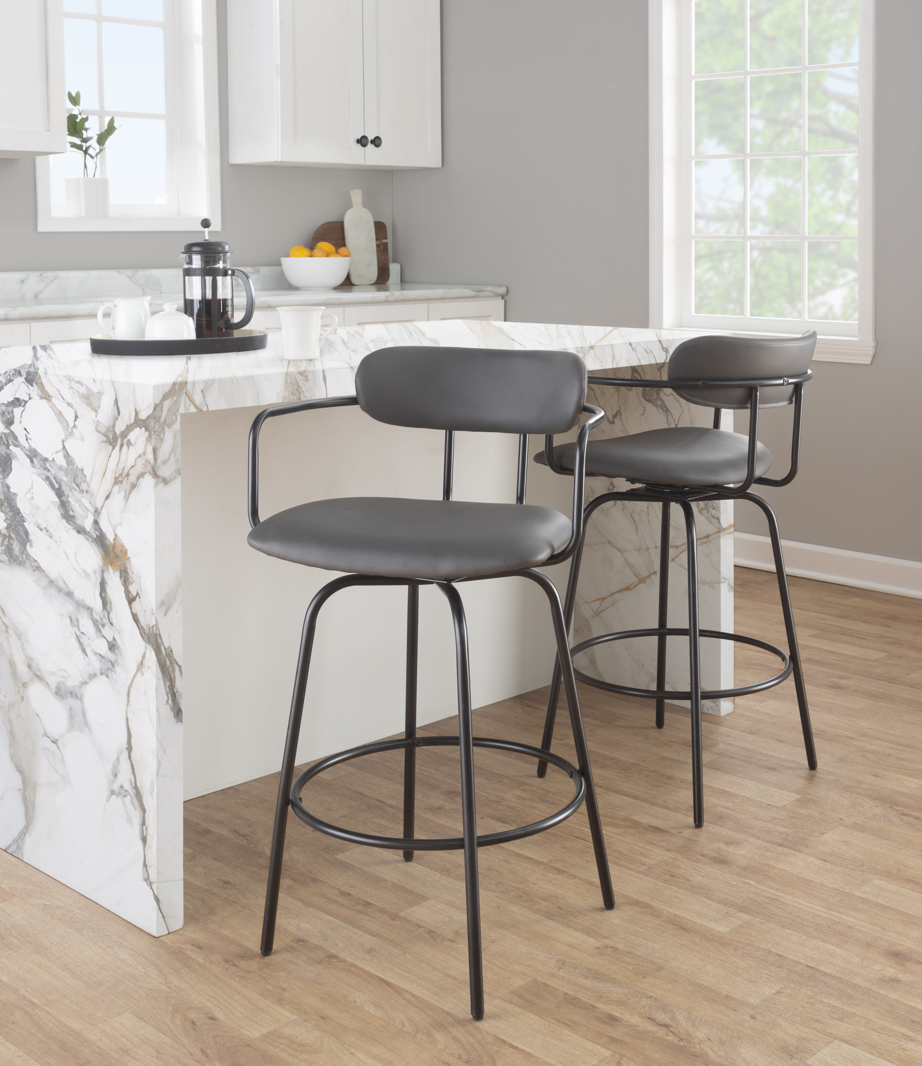 George Oliver Lakyia Swivel 25.75" Counter Stool | Wayfair