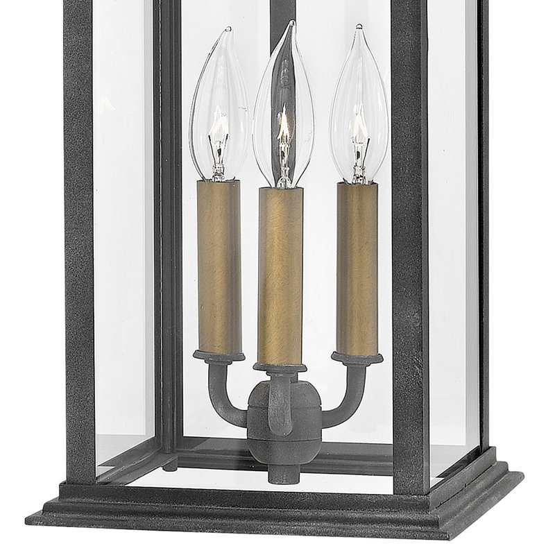 Hinkley Adair 3-Light Outdoor Hanging Coach Lantern - Aged Zinc ...