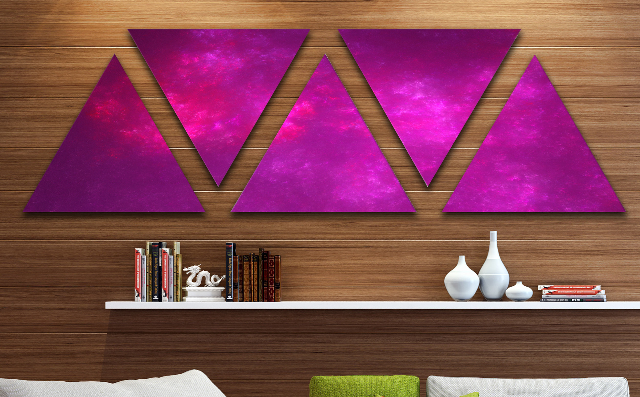 East Urban Home 'Bright Pink Starry Fractal Sky' Graphic Art Print ...