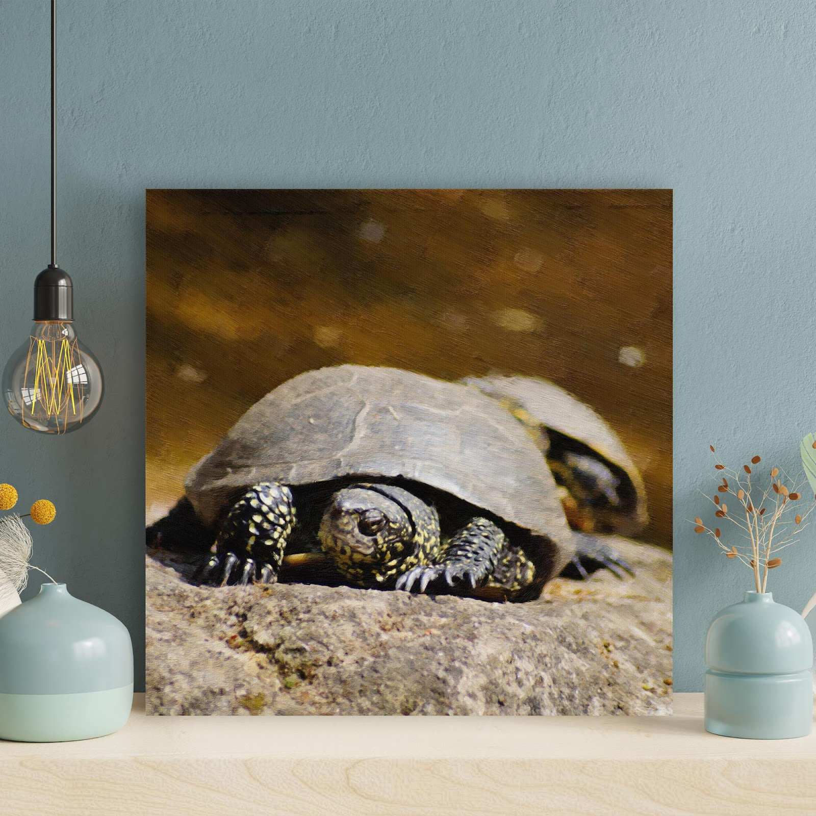 Bayou Breeze Two Turtles On Rocks - 1 Piece Square Graphic Art Print On ...