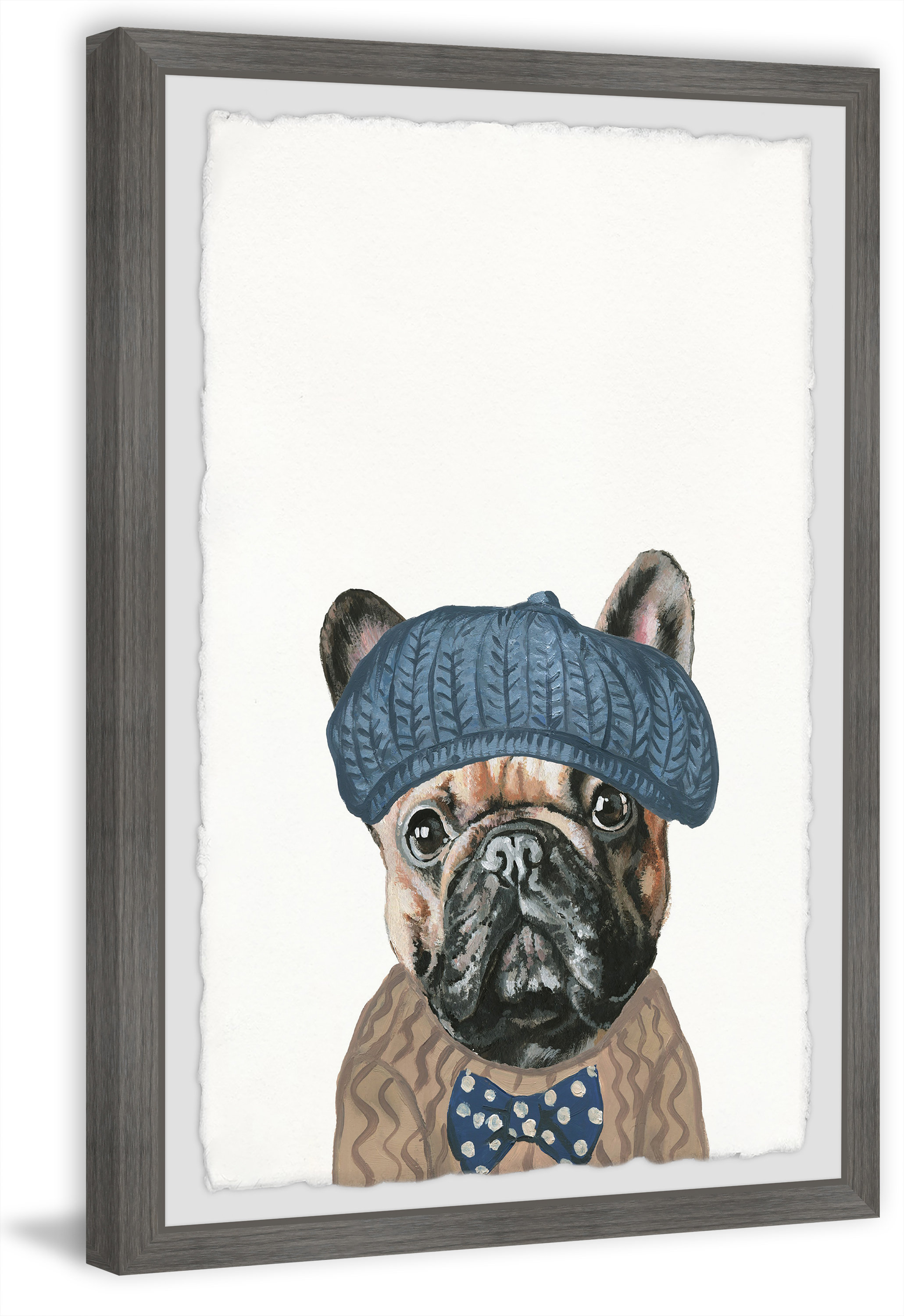 Winston Porter 'Dog In Beret' Framed Print - Wayfair Canada