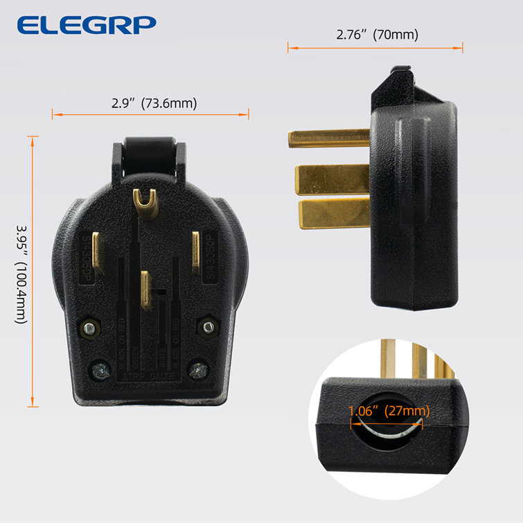 ELEGRP 30/50 Amp 125/250V 3-Pole/4-Wire NEMA 14-30P/14-50P Grounded ...