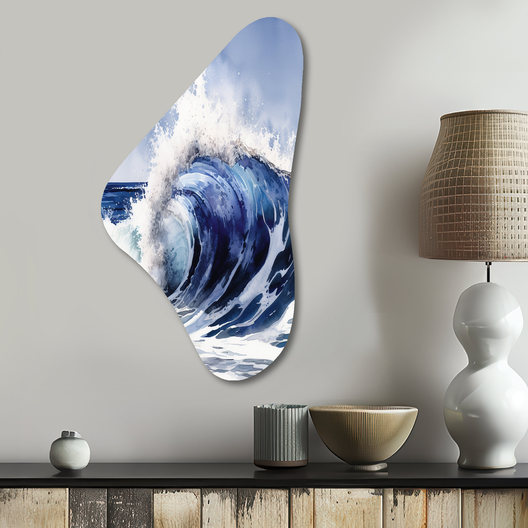 Design Art Ocean Wave Movement V - Modern Beach Boomerang Shape ...