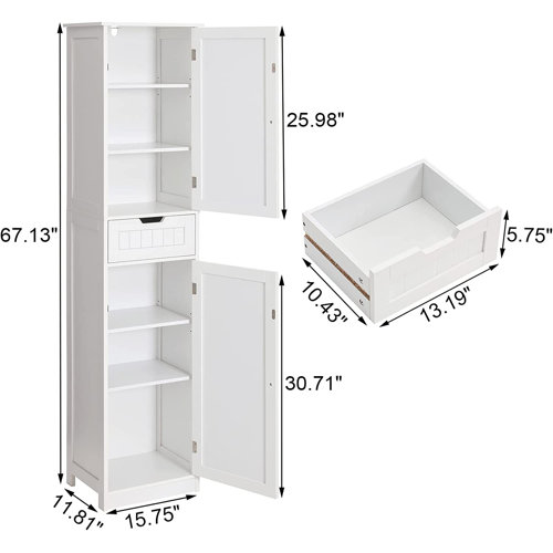 Red Barrel Studio® Salal Freestanding Linen Cabinet | Wayfair