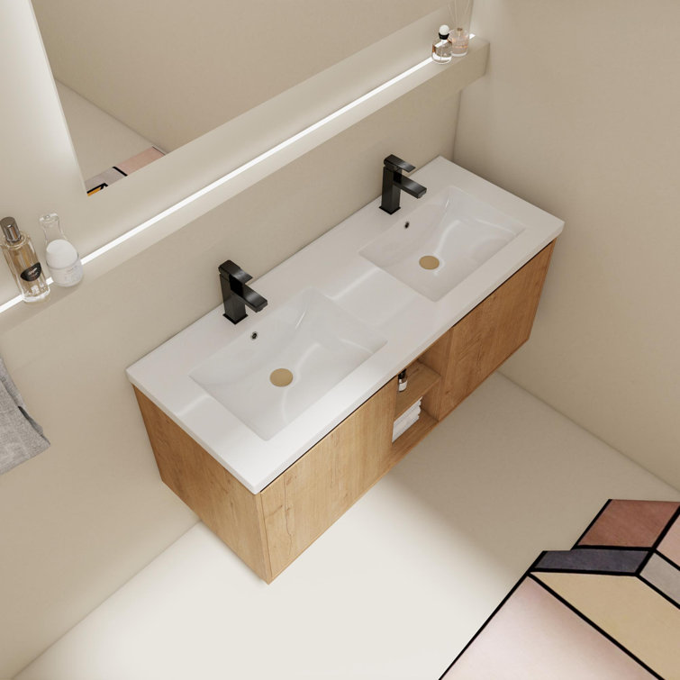 Latitude Run® Darlenatta 48'' Double Bathroom Vanity with Plastic Top ...