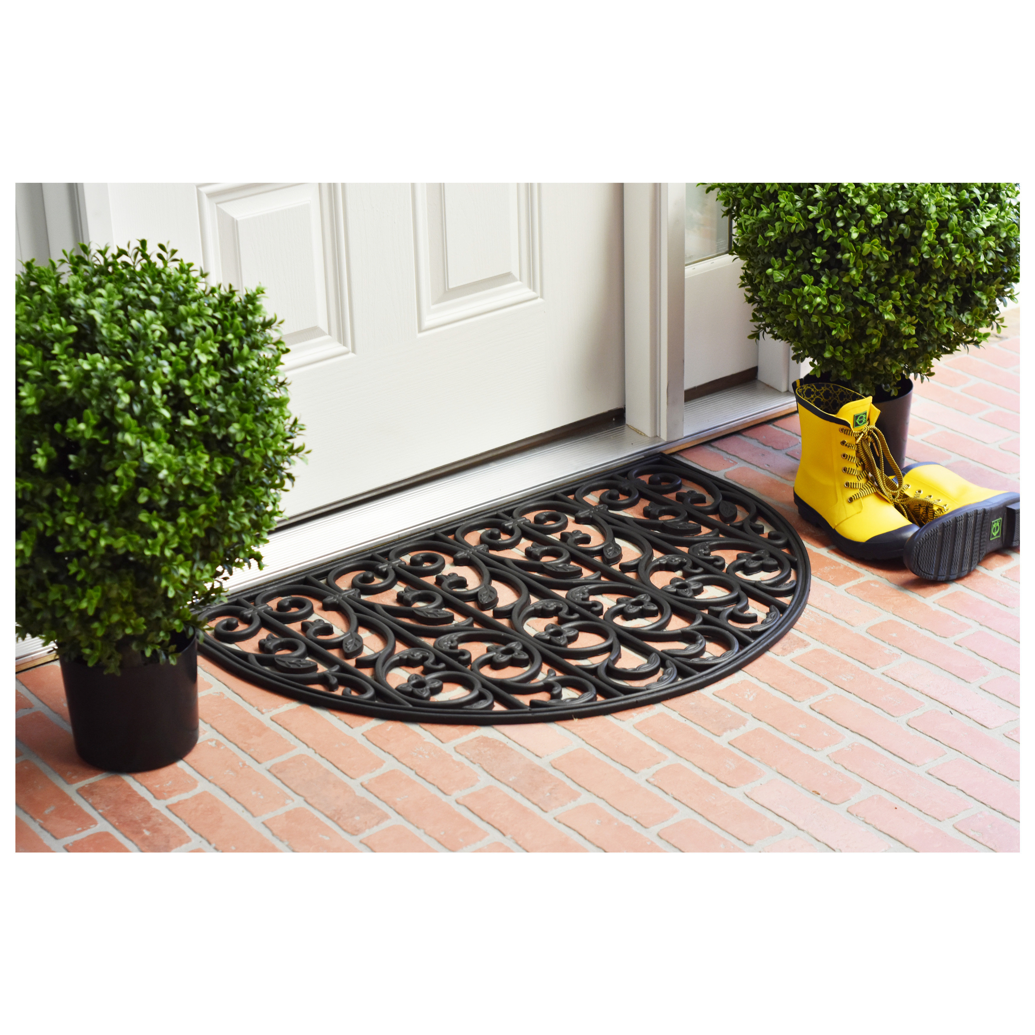 Charlton Home Cheral Carrington 36" L in. x 24 W" in. Non-Slip Doormat ...