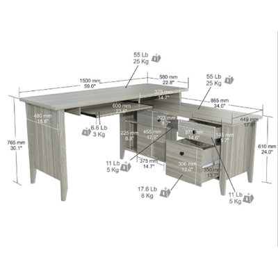 Ebern Designs Serena L-Shaped Computer Desk & Reviews | Wayfair