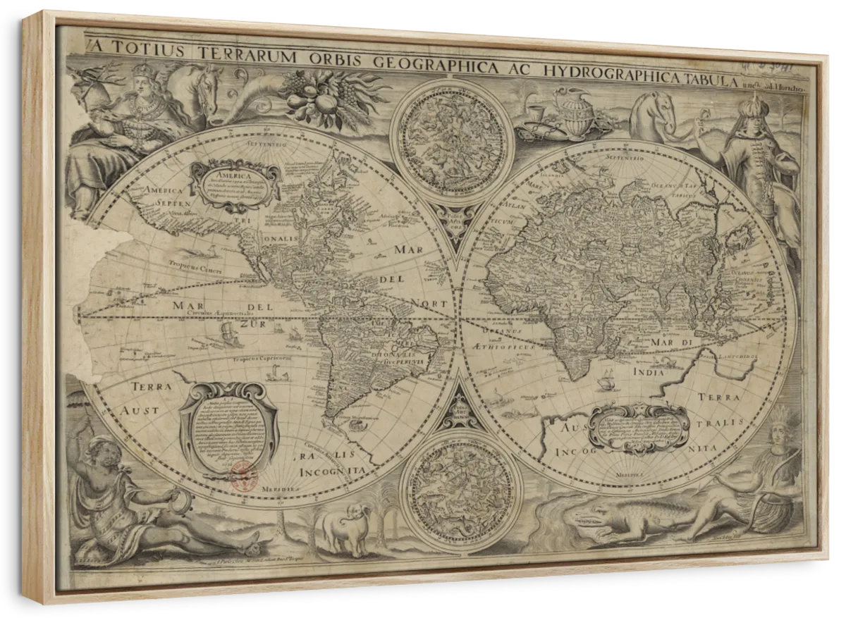 Breakwater Bay Aliaz Hemisphere Vintage Map | Wayfair