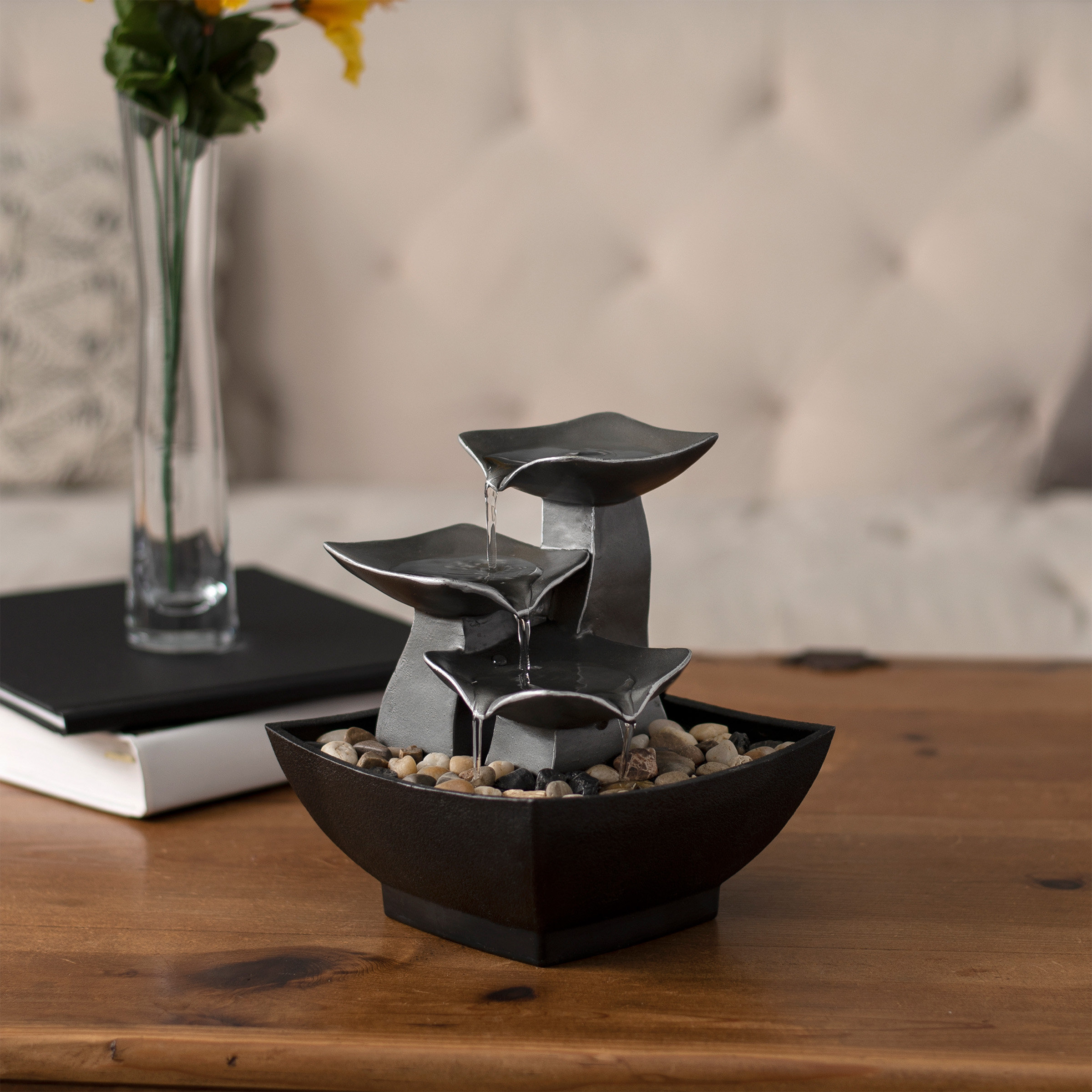 Pure Garden Polystone Raku Bowl Tabletop Fountain & Reviews | Wayfair