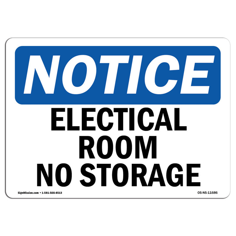SignMission Electrical Room No Storage Sign | Wayfair