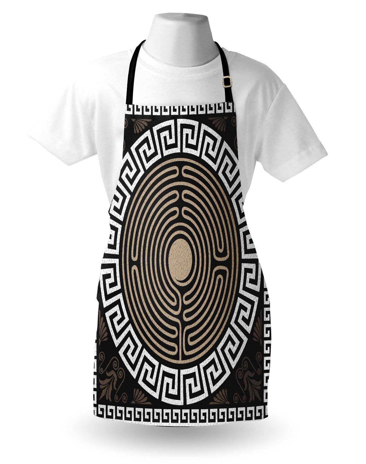 East Urban Home Greek Apron Unisex, Grecian Fret and Wave Theme, Adult ...