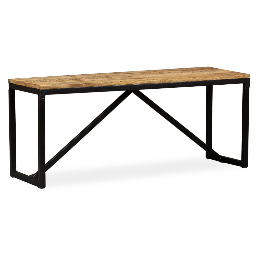 17 Stories Solid Mango Wood Bench - 43.3" Storage Seating, 17.7" Tall ...