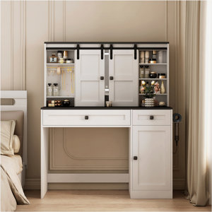 Gracie Oaks Farmhouse Dressing Table Makeup Table, 43" Wide Dressing ...