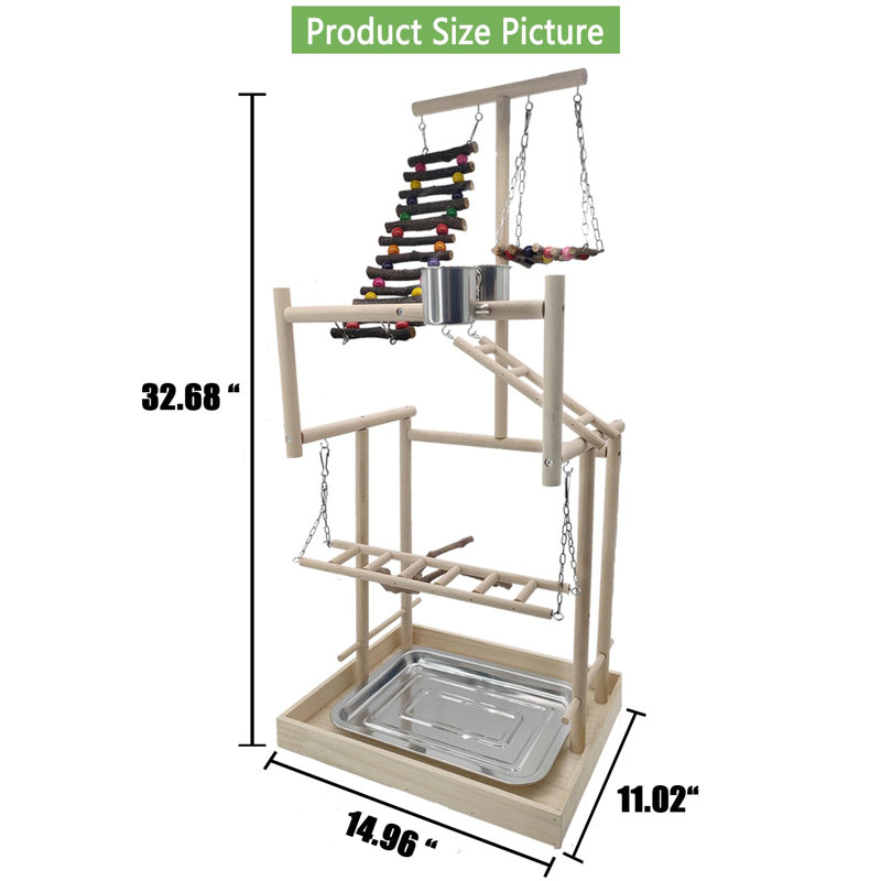ATCHISON 4 Layers Large Bird Playground 32" H Pet Parrot Playstand Gym ...