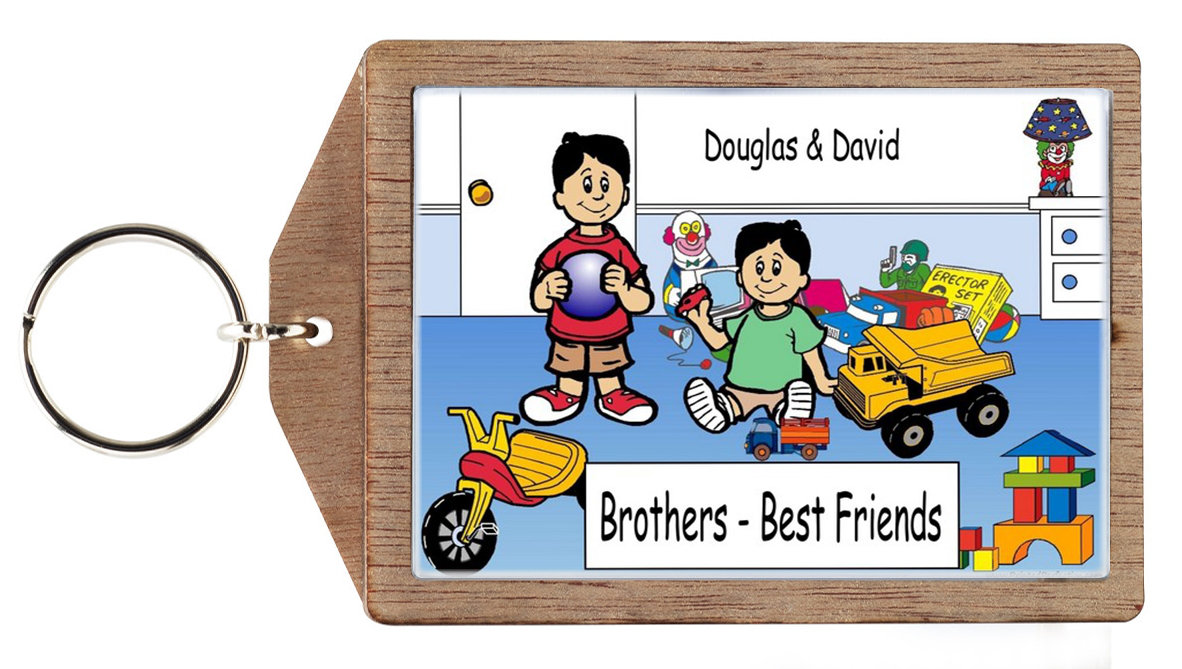 Printed Perfection Personalized Brothers Key Chain | Wayfair