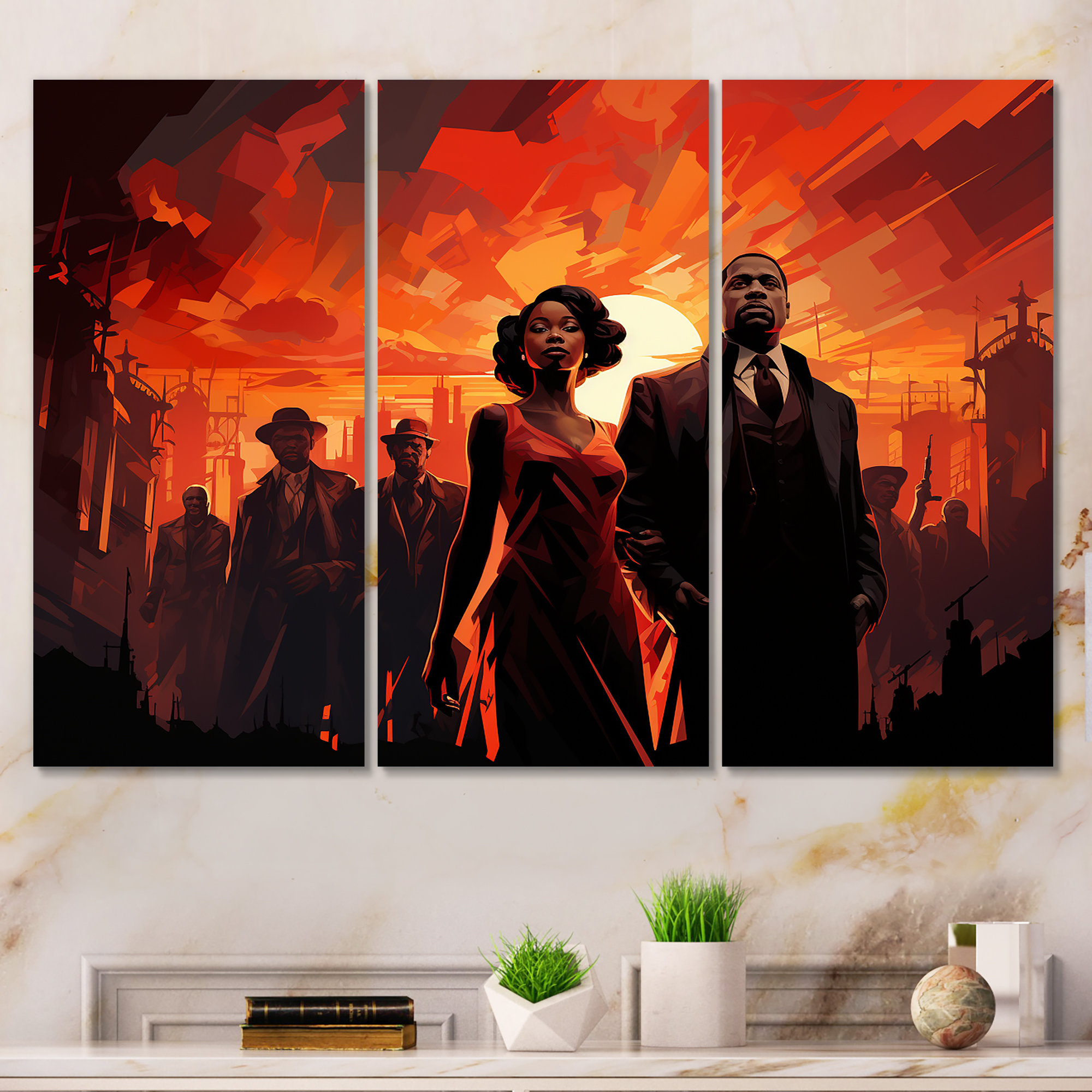 House of Hampton® Red And Black Harlem Renaissance Jazz Couple - Harlem ...