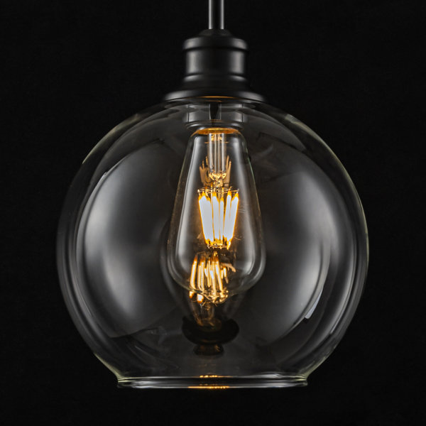 Breakwater Bay Concow 1 - Light Matte Black Single Pendant with Clear ...