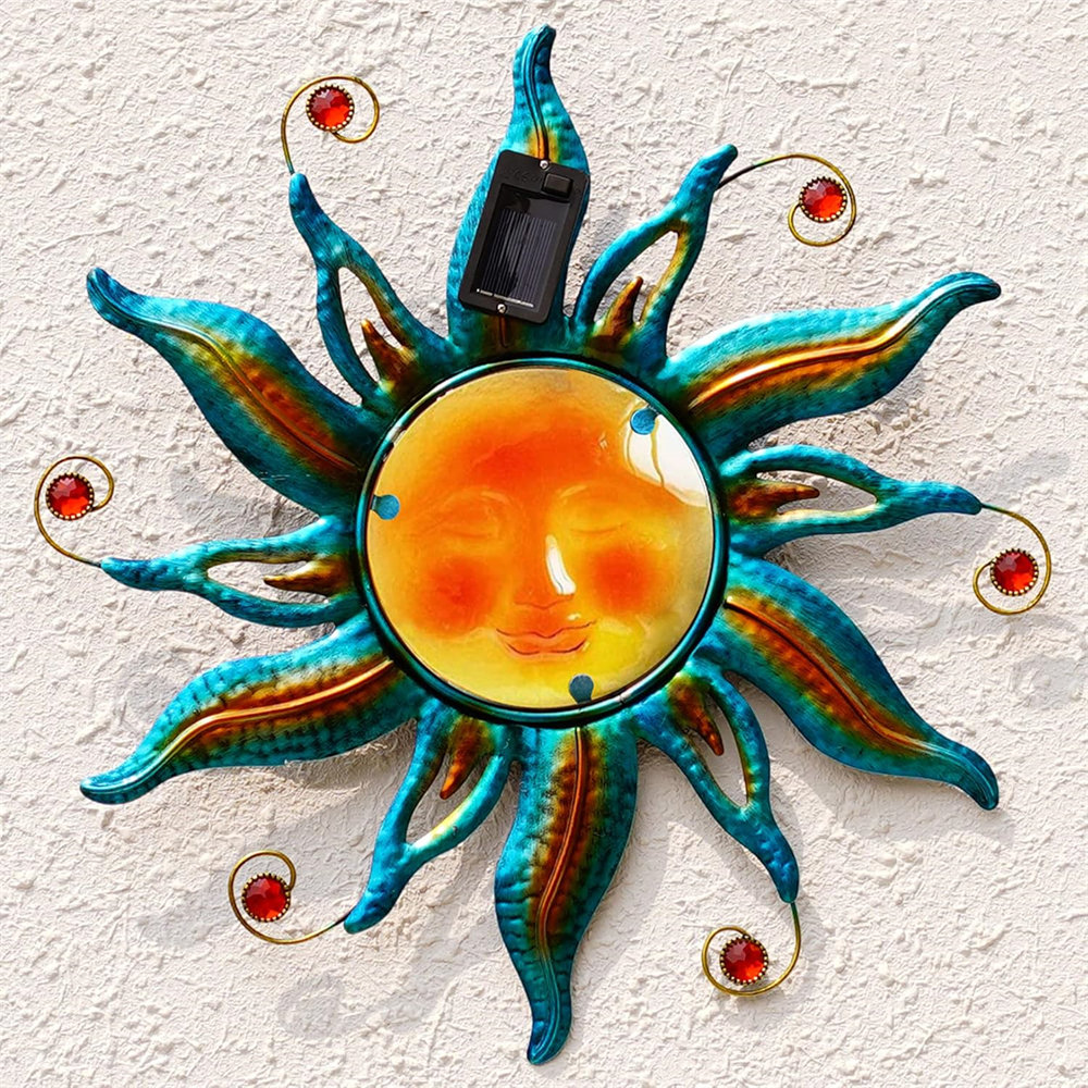 Dakota Fields 18 "Solar Sun Face Wall Art - Metal Sun Sculpture With ...