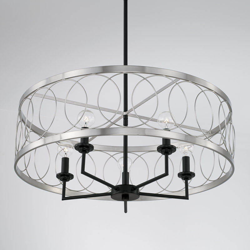Wade Logan® Kibby 5 - Light Shaded Drum Chandelier & Reviews | Wayfair