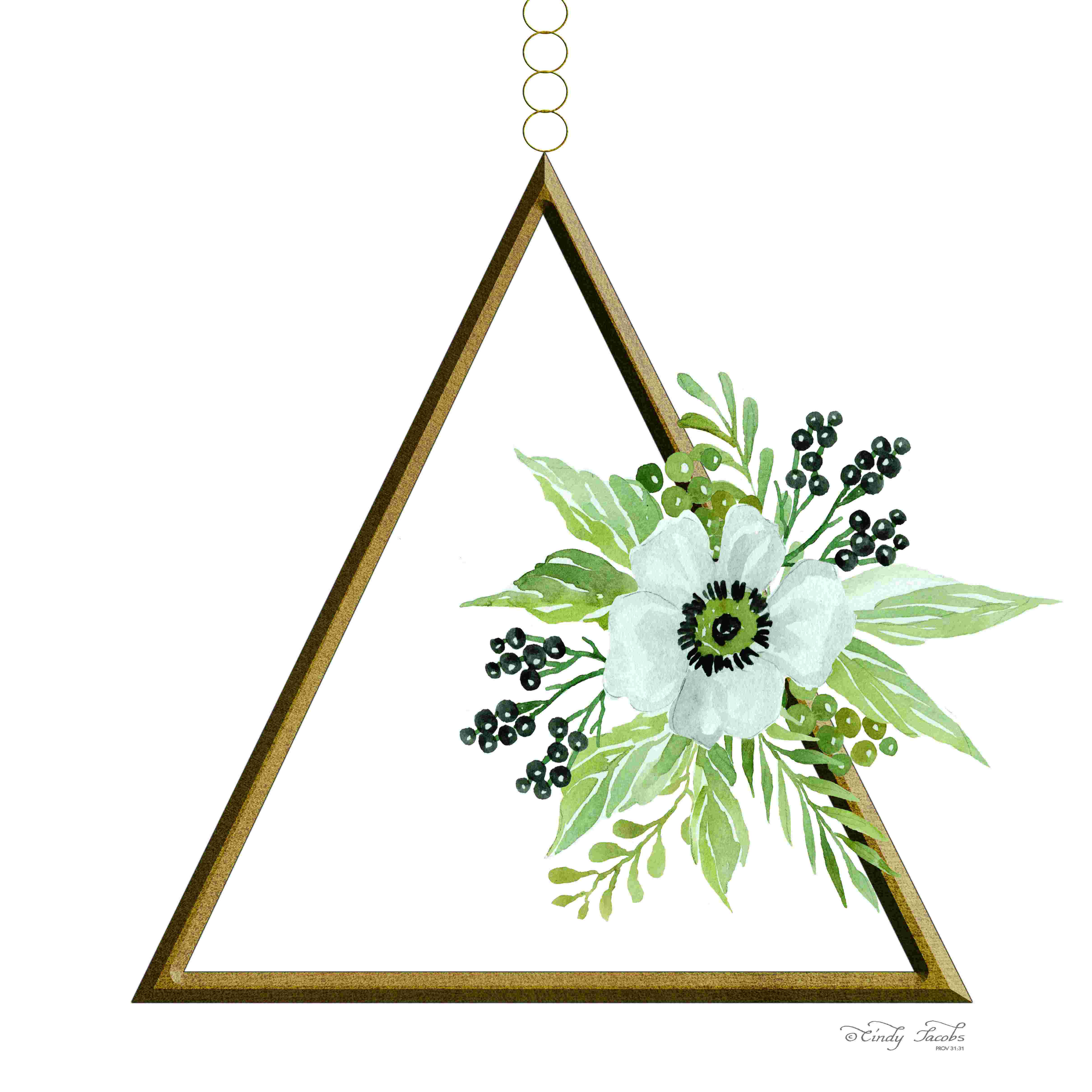 Winston Porter Geometric Triangle Muted Floral II by Cindy Jacobs ...