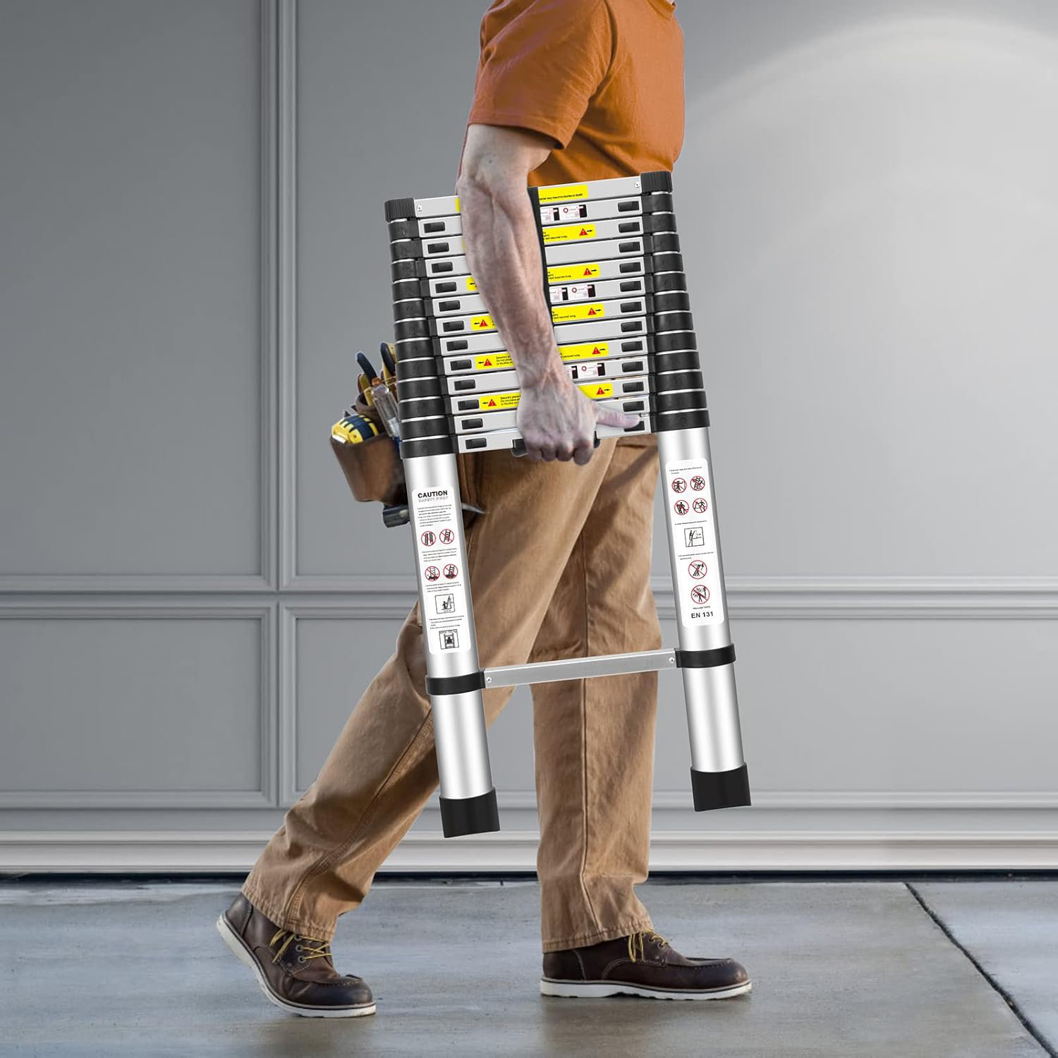 Hokku Designs Standards Multi-Purpose Folding Aluminum Extension Ladder ...