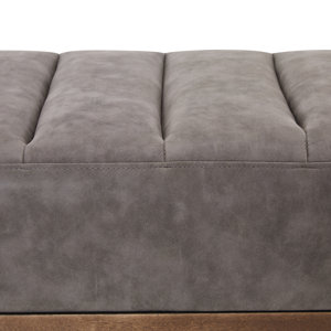Mercer41 Jaxxon Modern Channel Tufted Bench With Gold Base | Wayfair